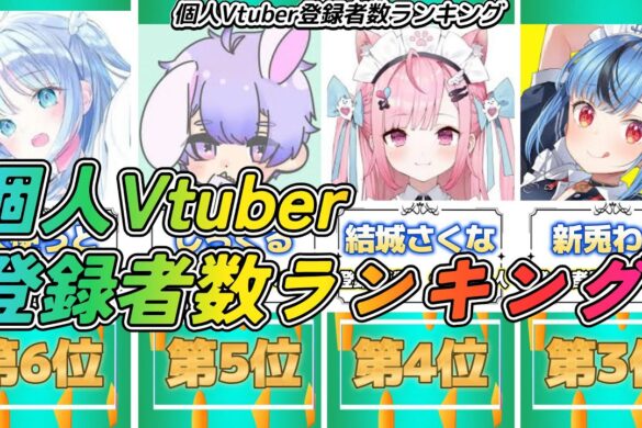 【TOP20】VTuber月間YouTube登録者増加数ランキング【2025年8月度】 – 粋-iki-